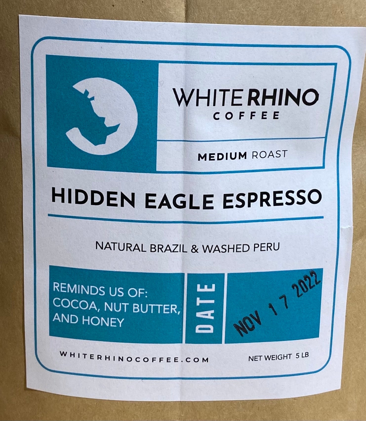 Hidden Eagle Espresso - 5lbs Bulk – White Rhino Coffee